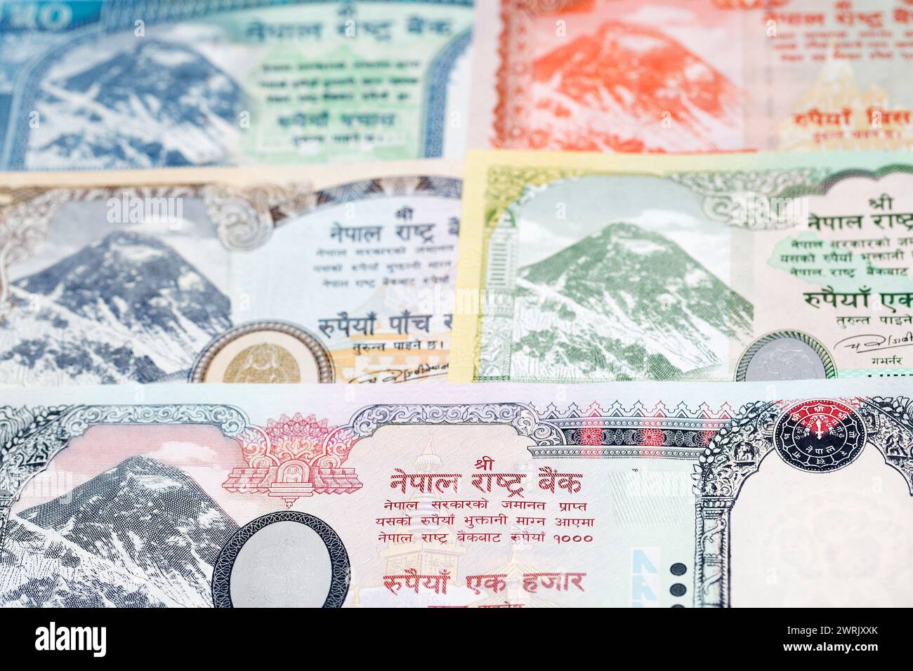 Nepalese money - rupee a business background Stock Photo - Alamy