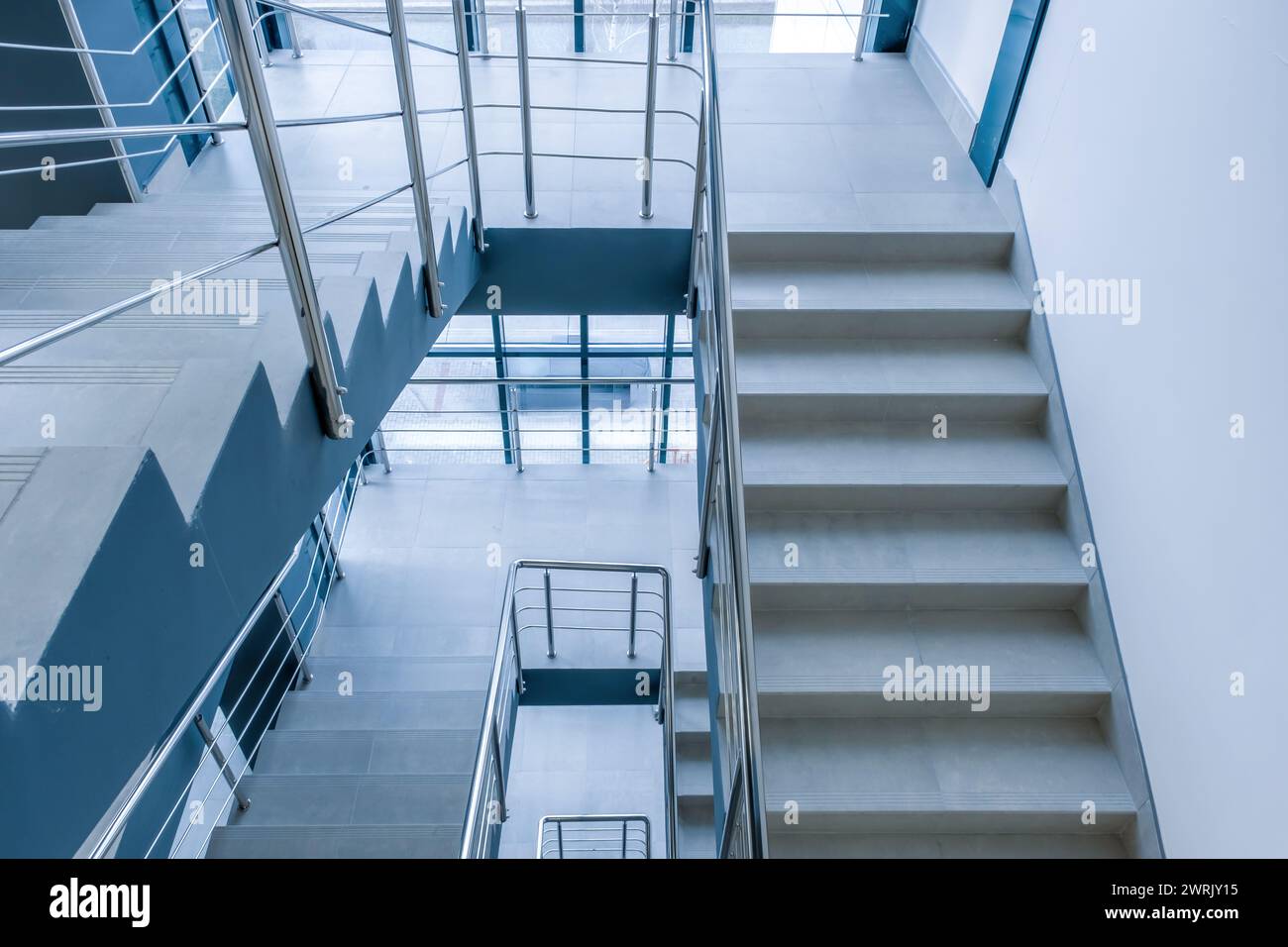stairs emergency and evacuation exit stair in up ladder in a new office ...