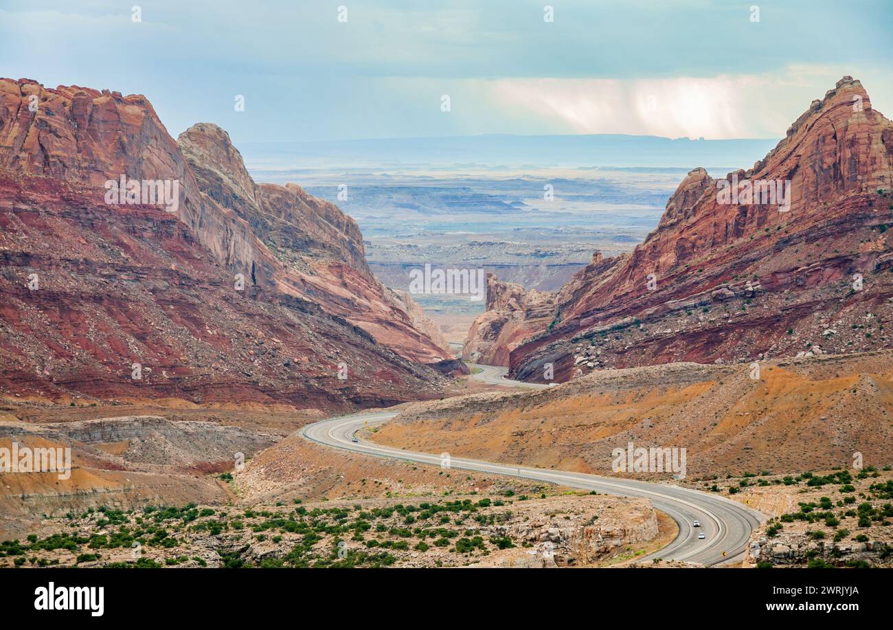 The Spotted Wolf Canyon View along I-70 in central Utah, USA Stock ...