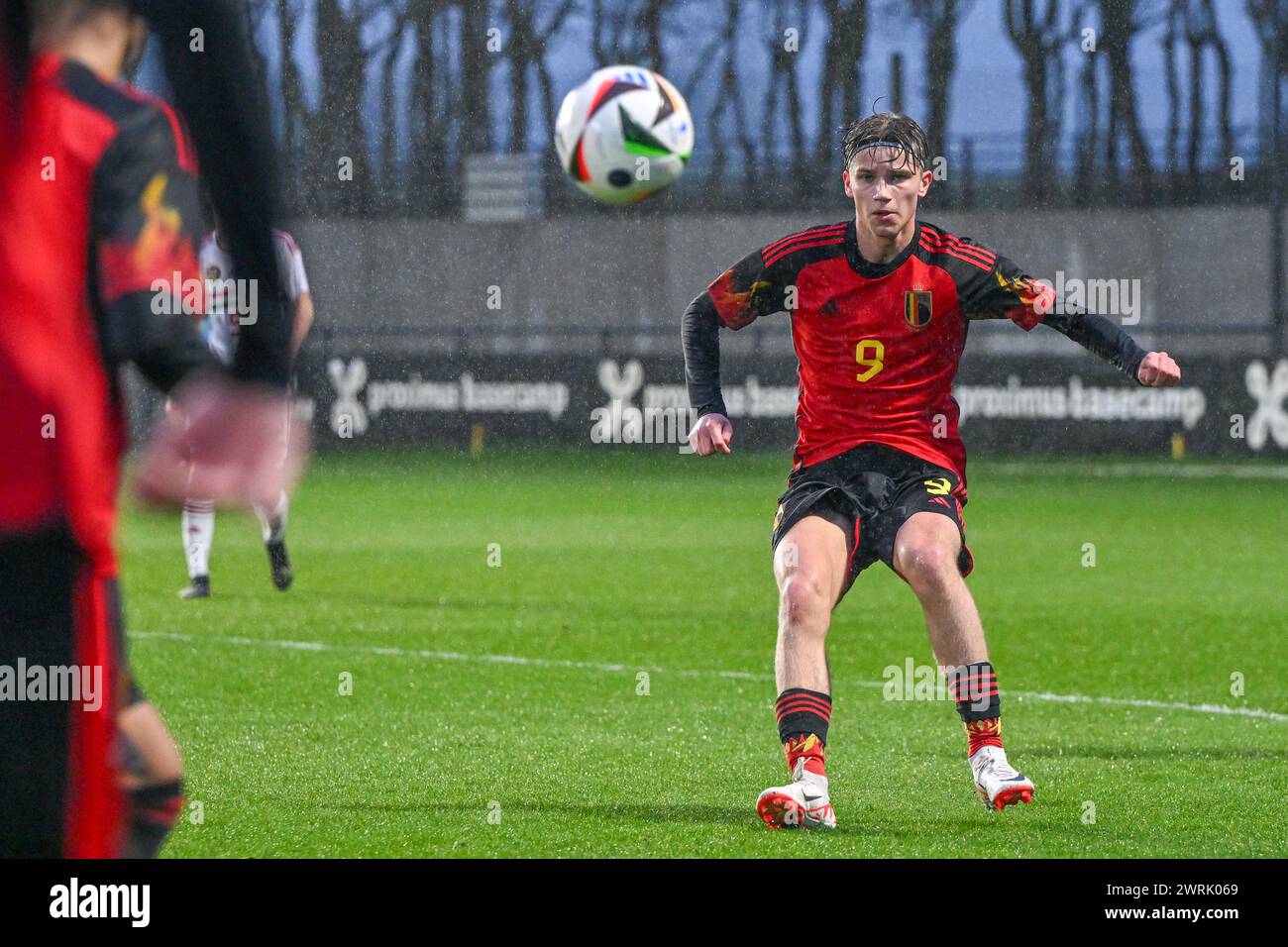 Tubize, Belgium. 12th Mar, 2024. Stan Naert (9) of Belgium pictured ...