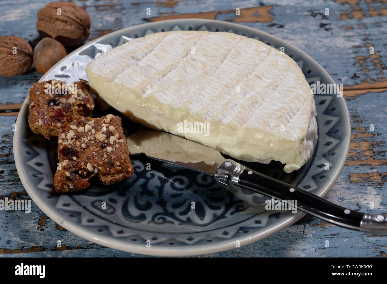 French soft Camembert cheese, original Camembert de Normandie, piece ...