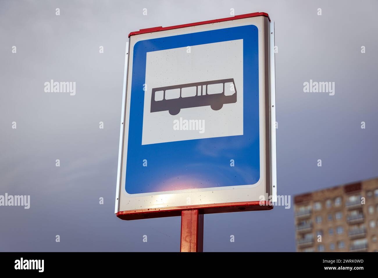 Bus stop sign pole post hi-res stock photography and images - Alamy