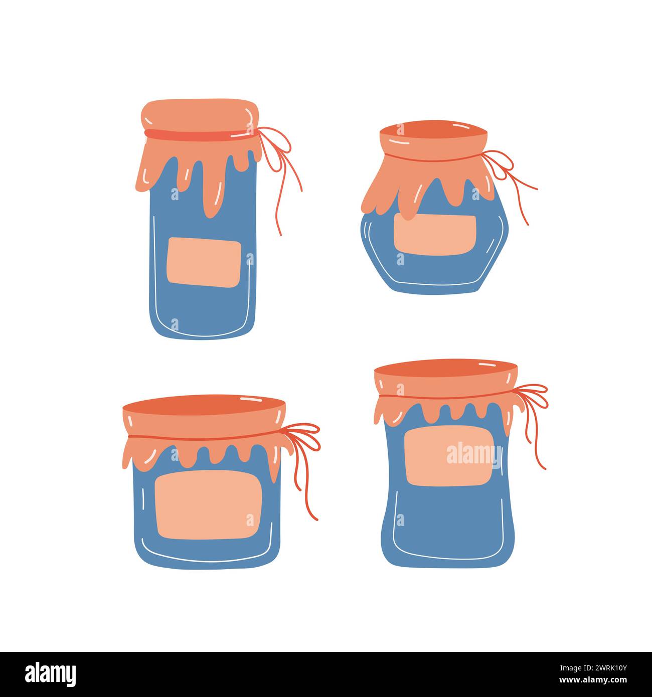 Glass jars illustrations set. Cute jars isolated on white background ...