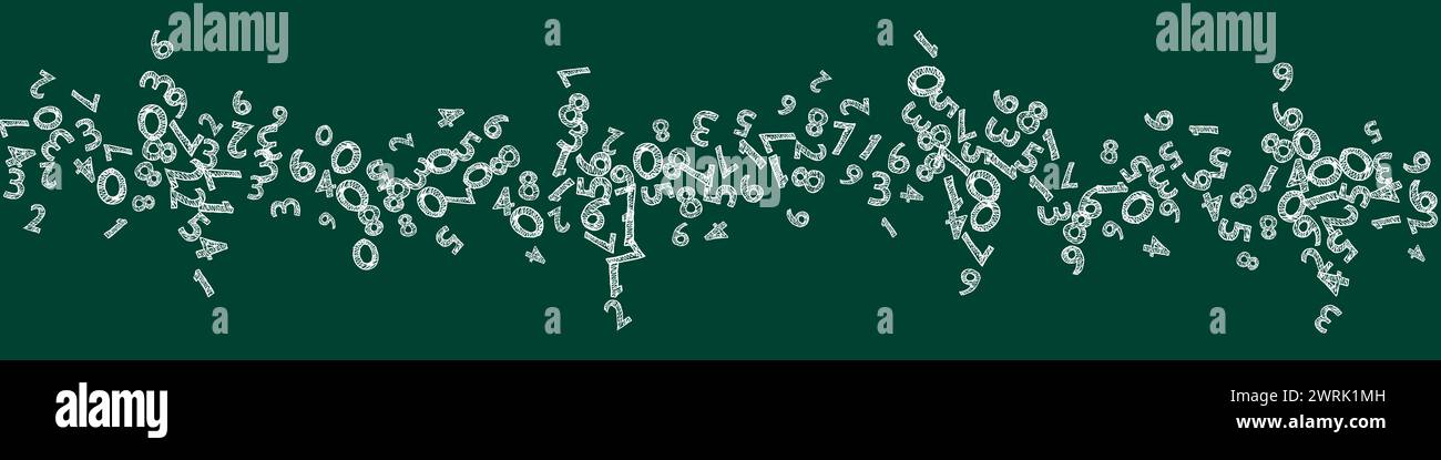 Falling sketch chalk numbers. Math study concept with flying digits ...