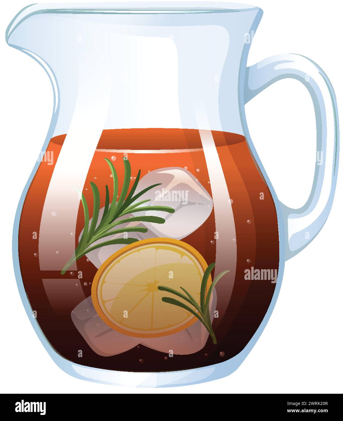 Lemon iced tea mint Stock Vector Images - Alamy