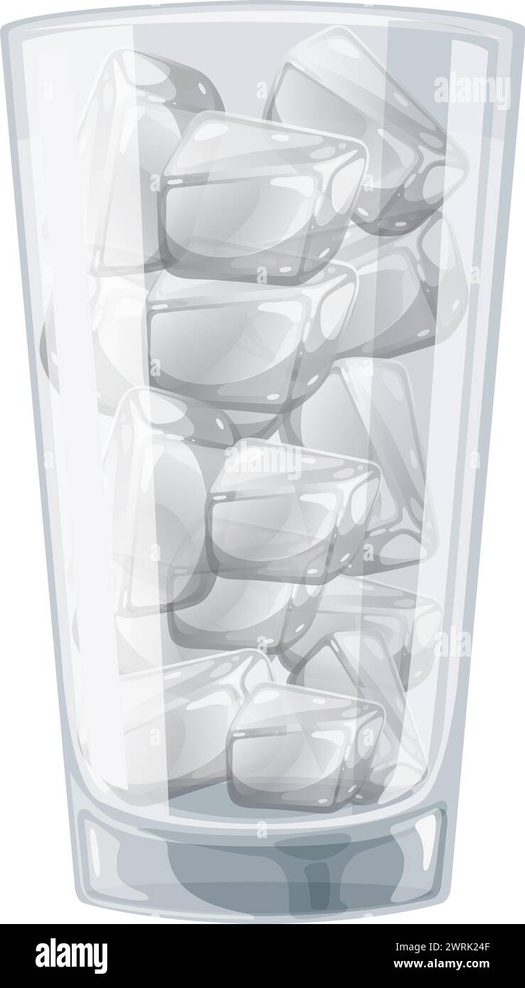 Vector illustration of a glass filled with ice cubes Stock Vector Image & Art - Alamy