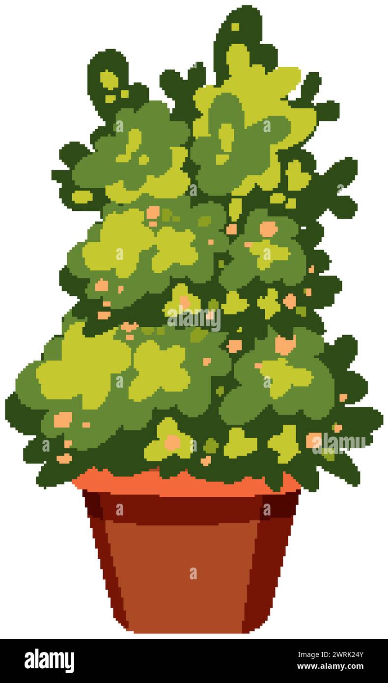 Vector graphic of a vibrant green potted shrub Stock Vector Image & Art ...