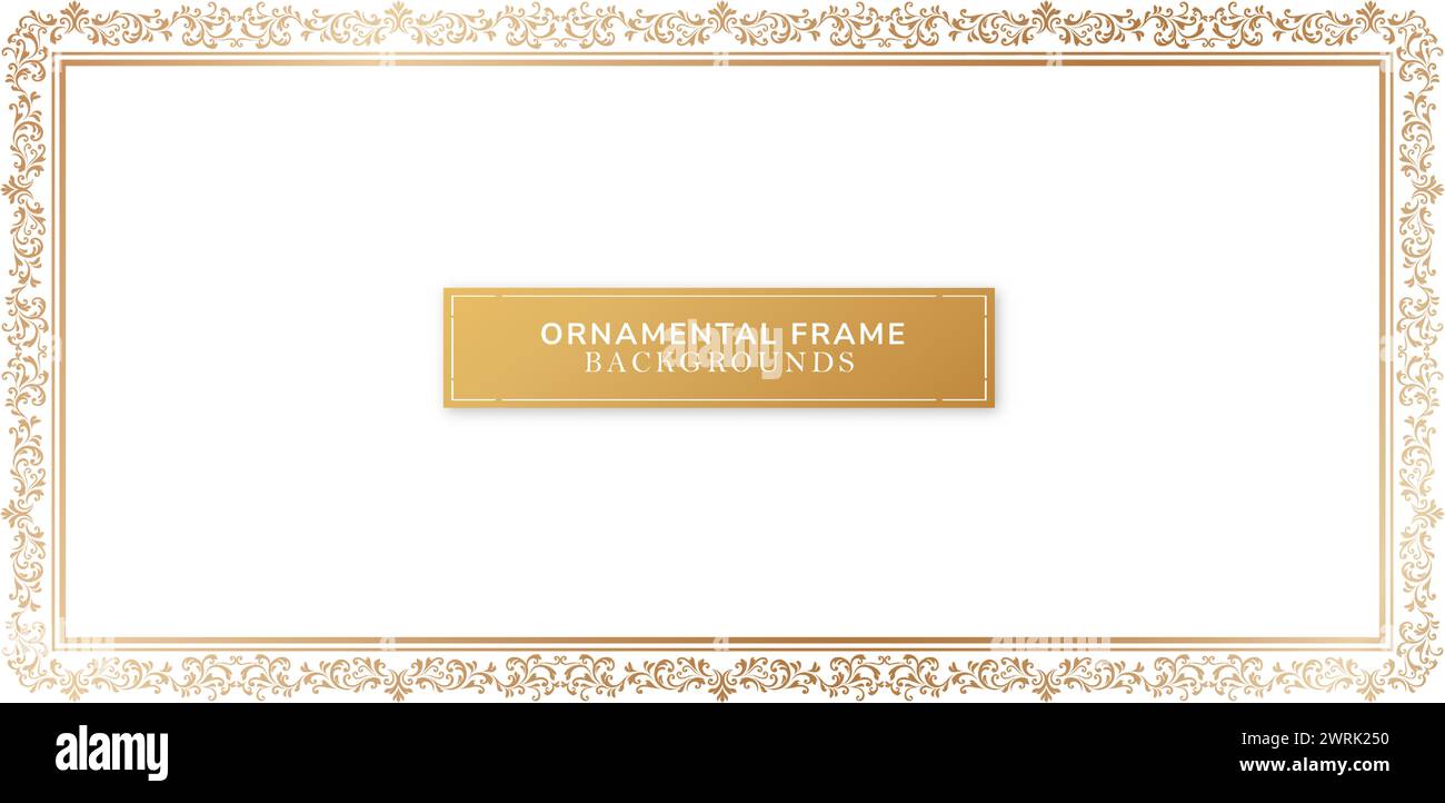 frame ornamental elegant vector template golden colors for decoration ...