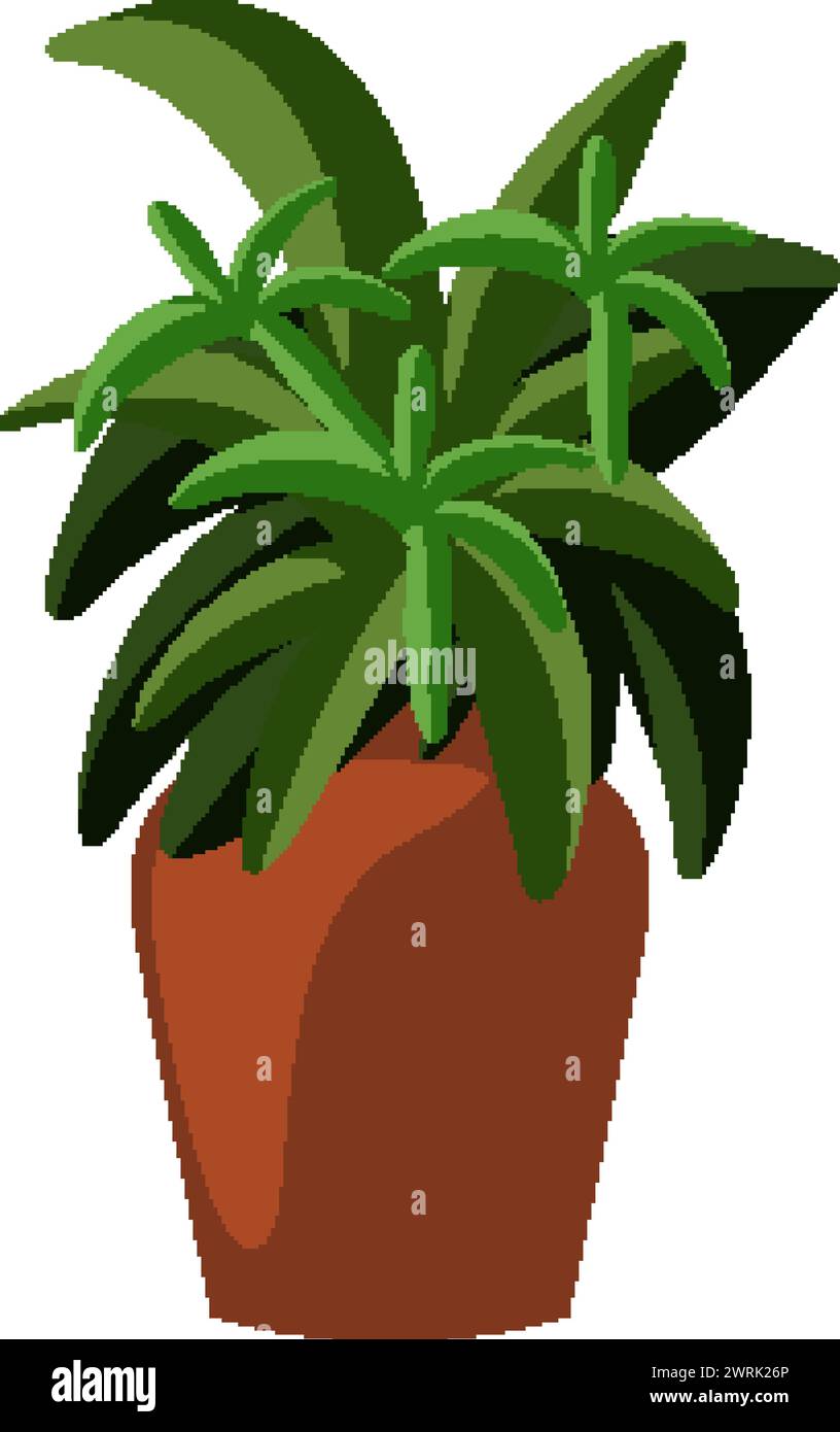 Vector graphic of a vibrant indoor potted plant Stock Vector Image ...