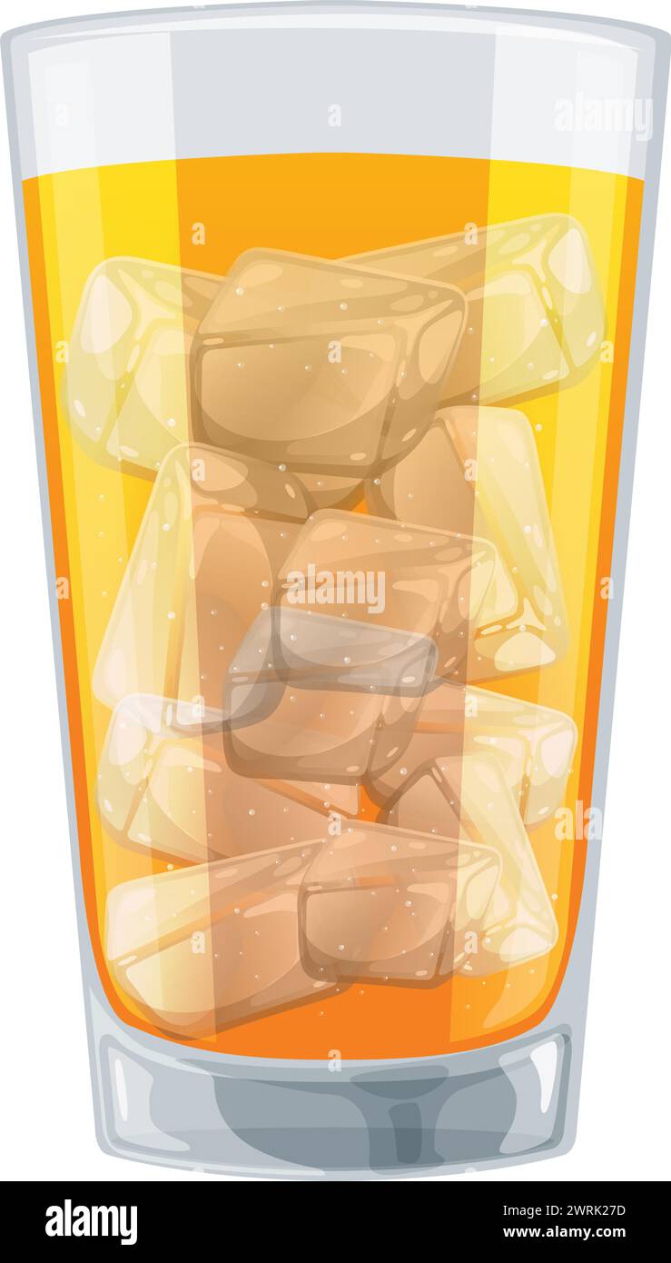 Vector illustration of a cold drink with ice cubes Stock Vector Image ...