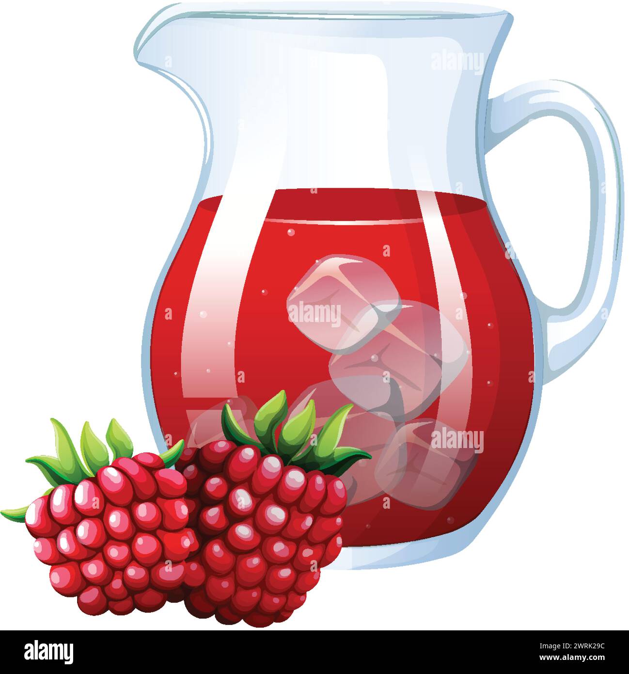 Vector illustration of a pitcher with raspberry juice Stock Vector ...