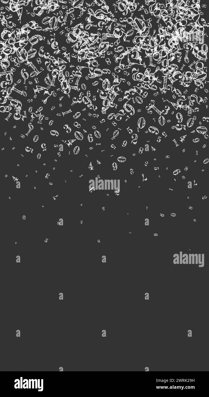 Flying digits and numbers. School math notebook cover. Back to school ...