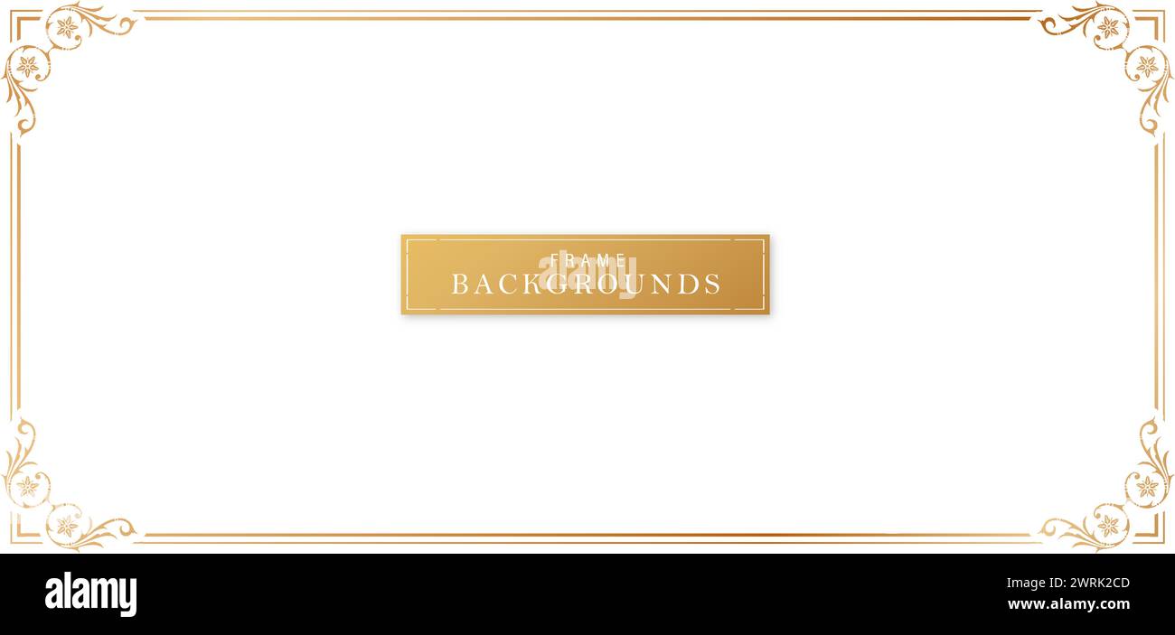 vector gold decorative frames on a isolated white backgrounds for space ...