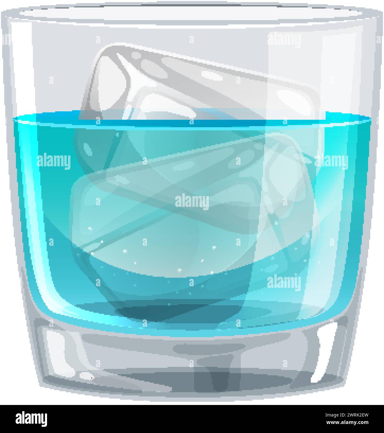 Vector illustration of a refreshing ice water glass Stock Vector Image & Art - Alamy