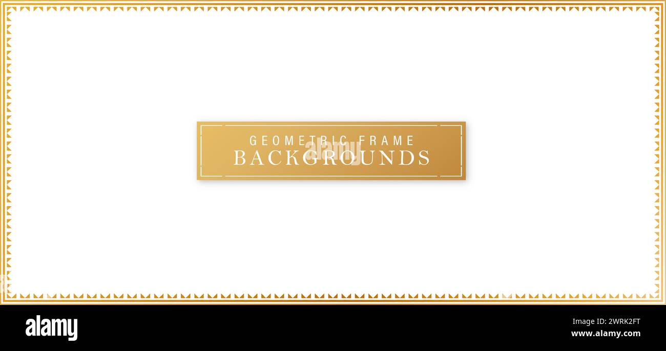 vector illustration geometric gold rectangle frame on white background ...