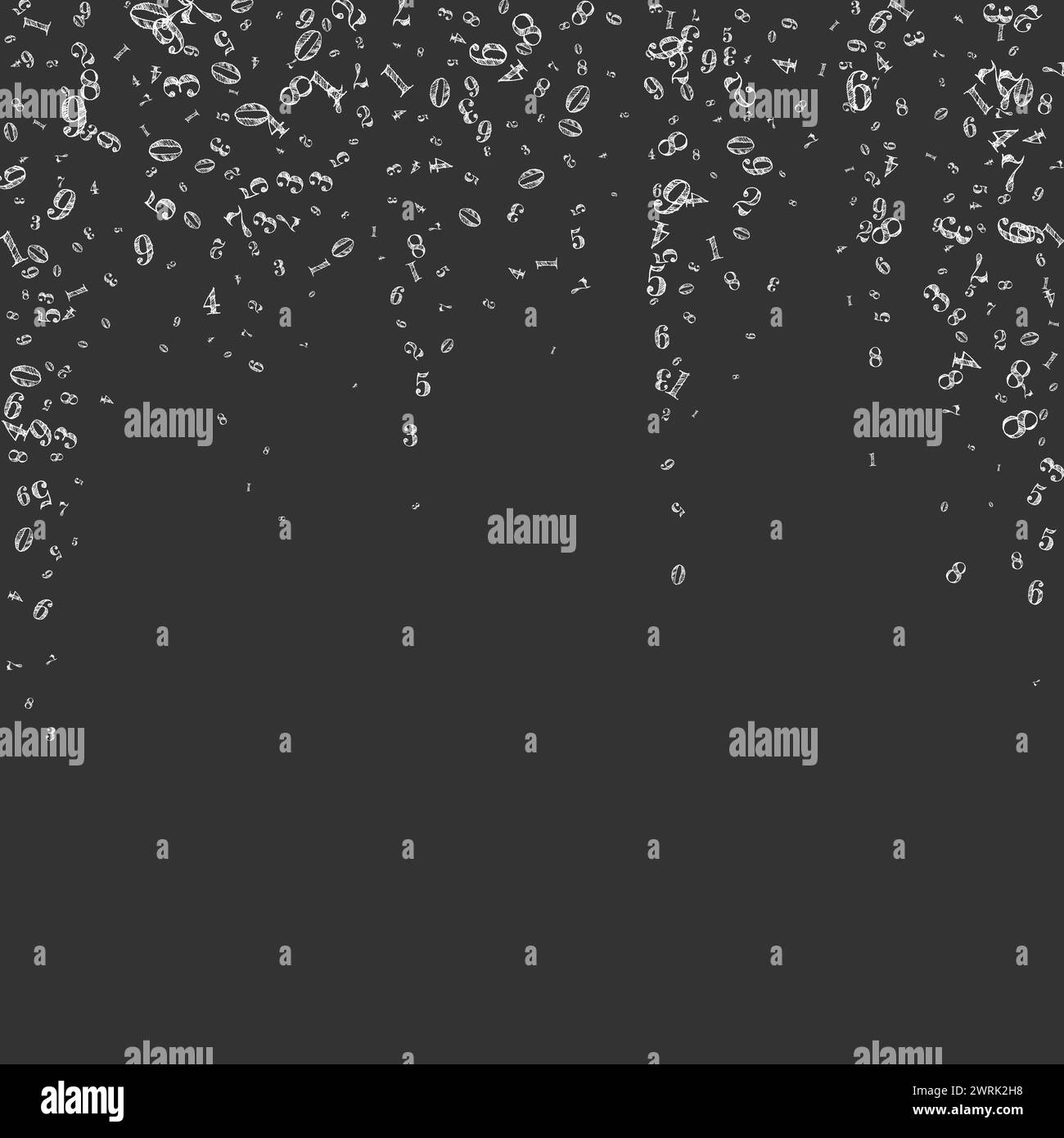Falling numbers. Math study concept with flying digits. Back to school ...