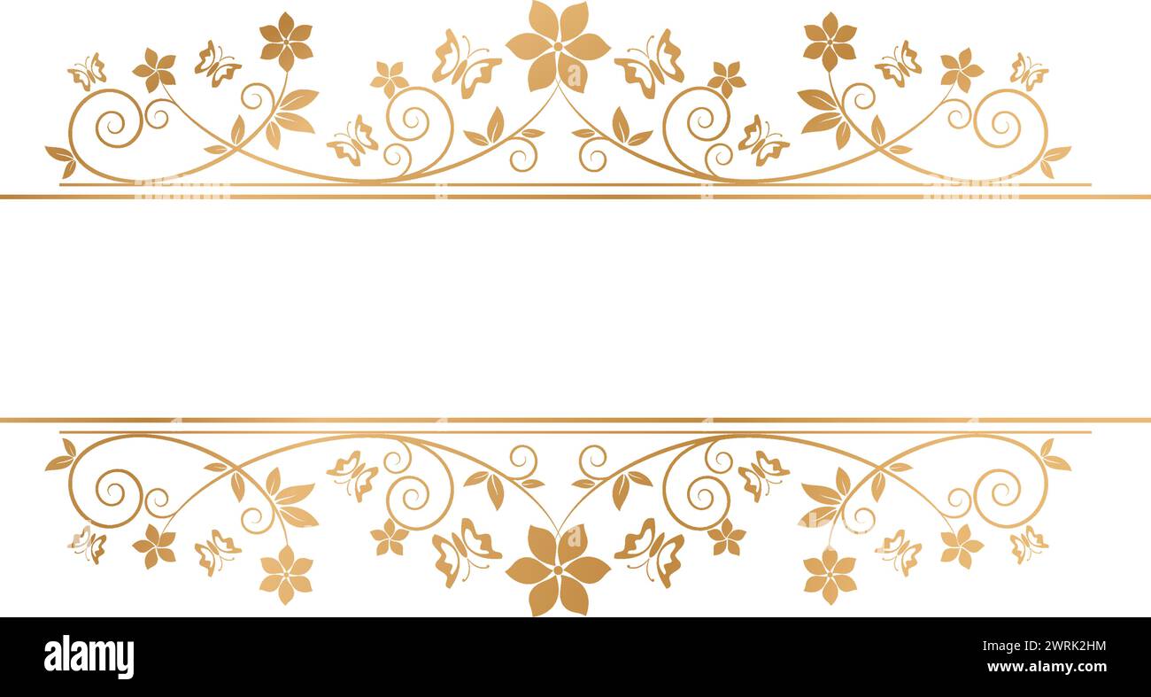 vector illustration of floral frames, elements and borders, decorative ...