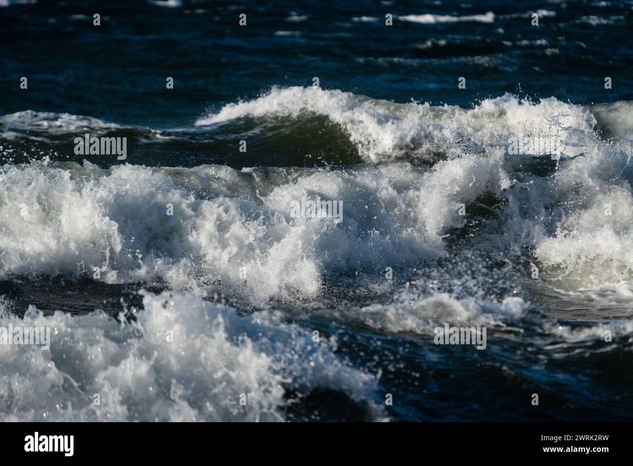 WHITE-CAPPING, TOP-BREAKING, WAVES, STORMY SEAS, BALTIC SEA: White ...