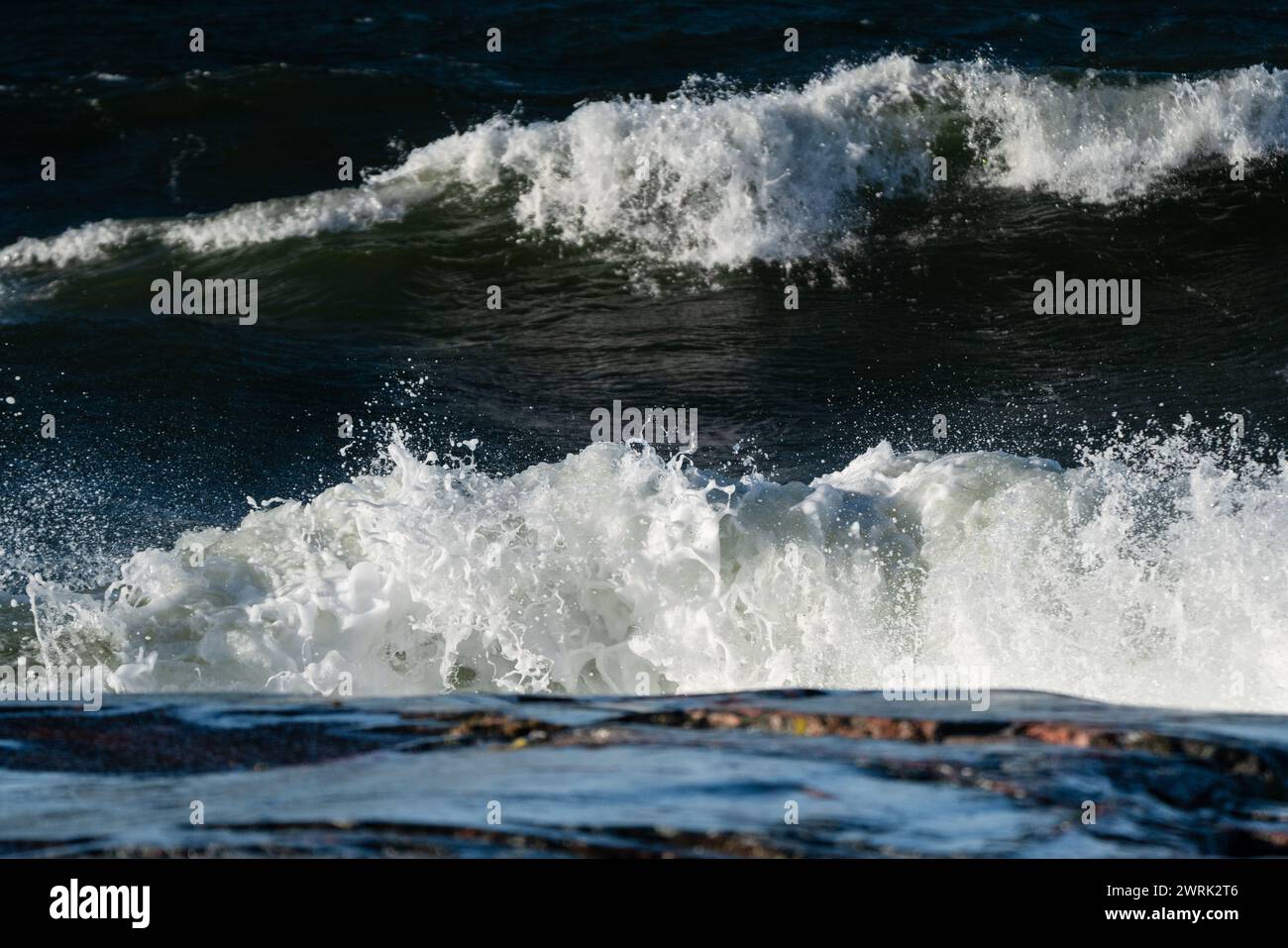 WHITE-CAPPING, TOP-BREAKING, WAVES, STORMY SEAS, BALTIC SEA: White ...