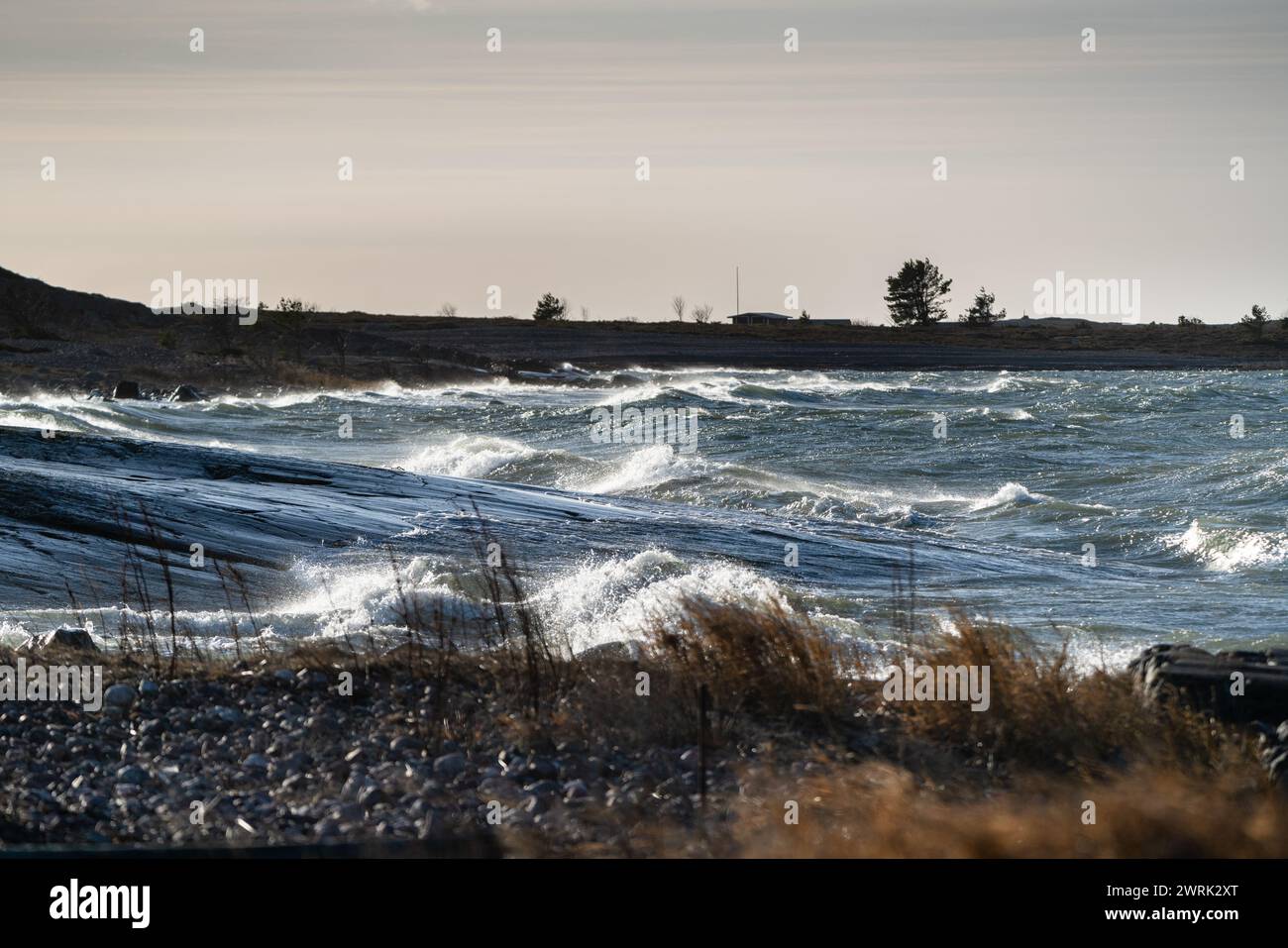 HUGE STORM WAVES CRASH ON A REMOTE ISLAND BEACH, BALTIC SEA: Storm ...