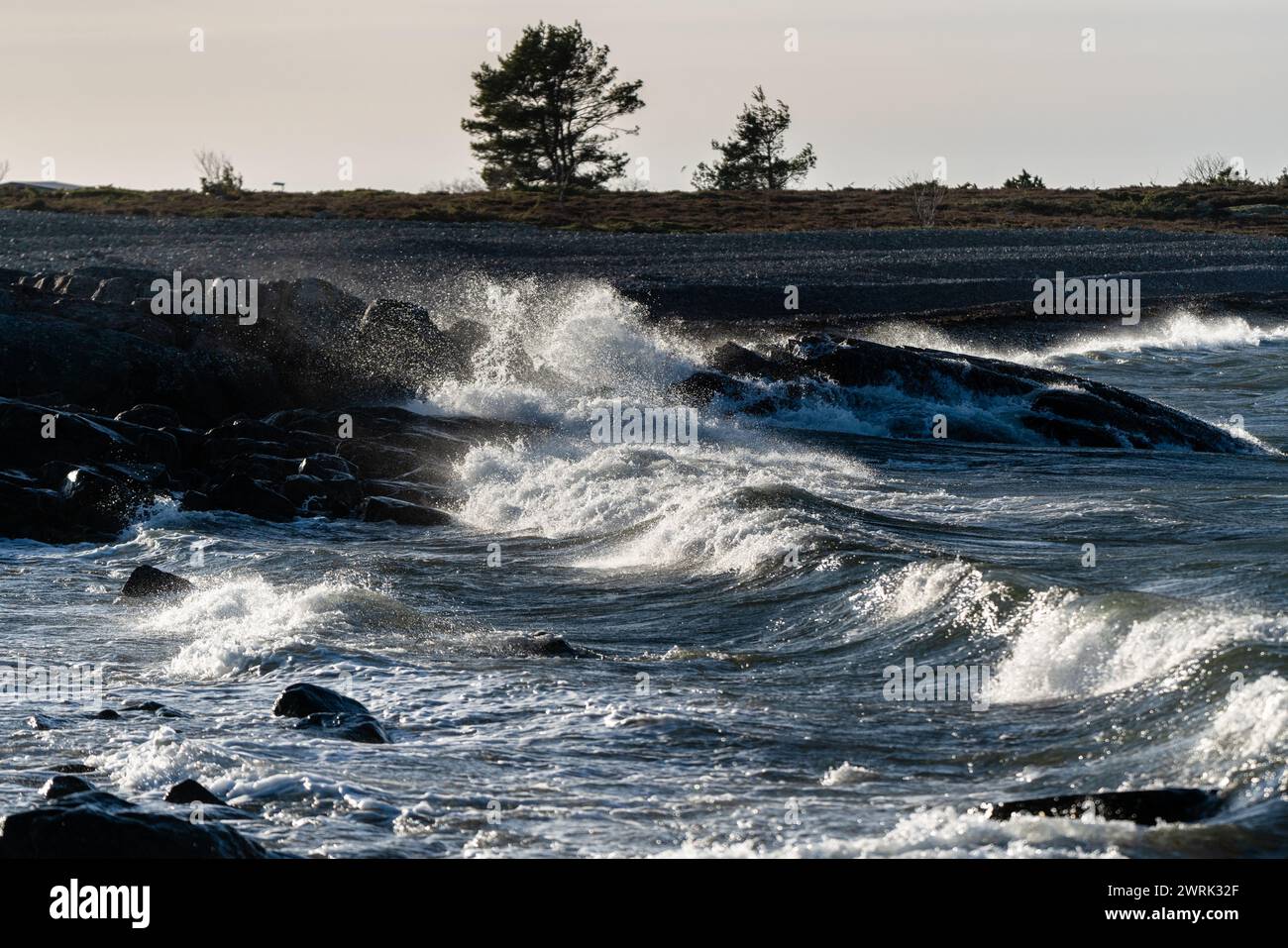 HUGE STORM WAVES CRASH ON A REMOTE ISLAND BEACH, BALTIC SEA: Storm ...