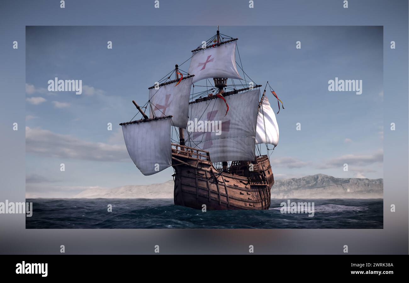 the Santa Maria, Columbus' tricontinental ship Stock Photo - Alamy