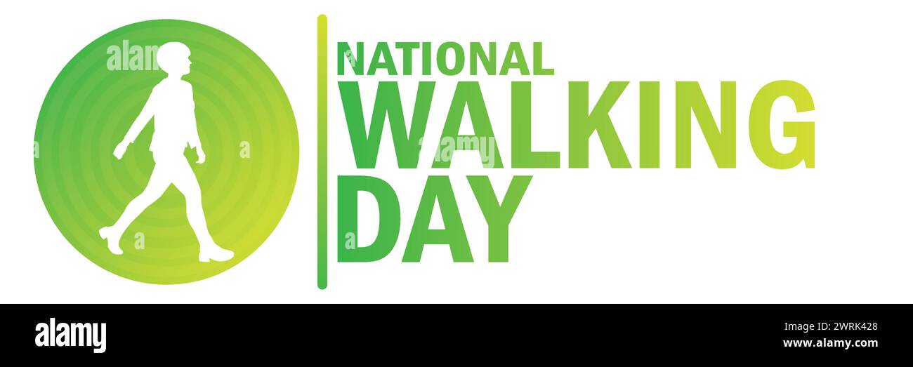 National Walking Day. Suitable for greeting card, poster and banner ...