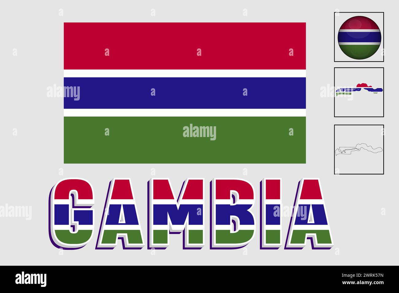 Gambia map and flag in vector illustration Stock Vector Image & Art - Alamy