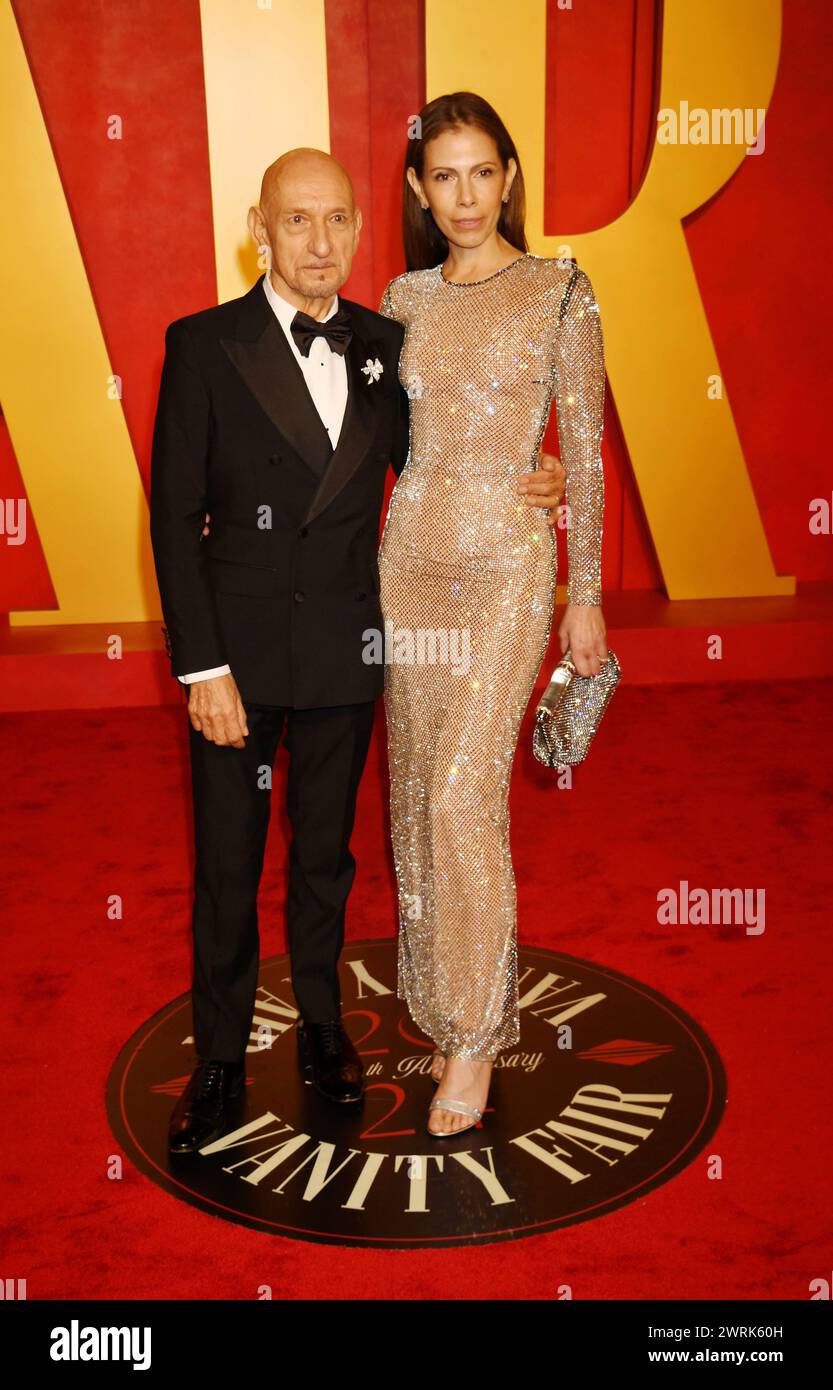 BEVERLY HILLS, CALIFORNIA - MARCH 10: (L-R) Ben Kingsley and Daniela Lavender attend the 2024 ...