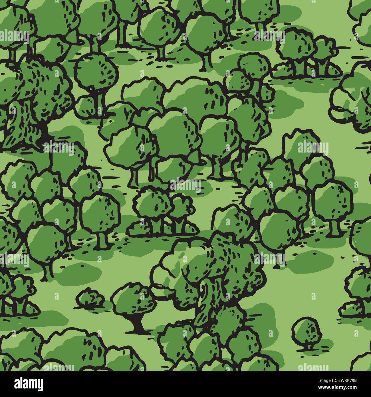 Seamless pattern. Forest top view. Map view from above Stock Vector ...