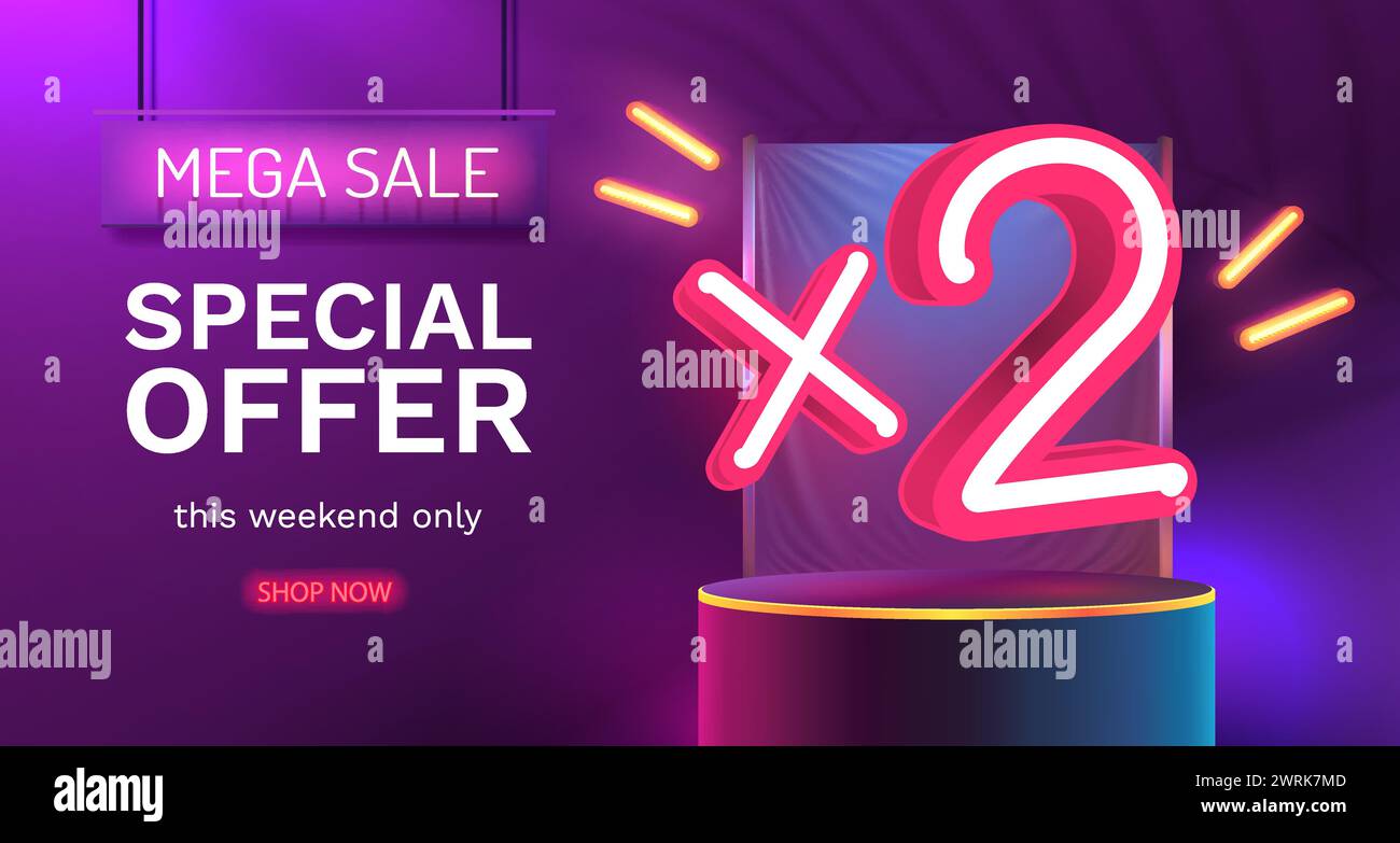 2x winner banner, promotion flyer, prize label. Vector Stock Vector ...