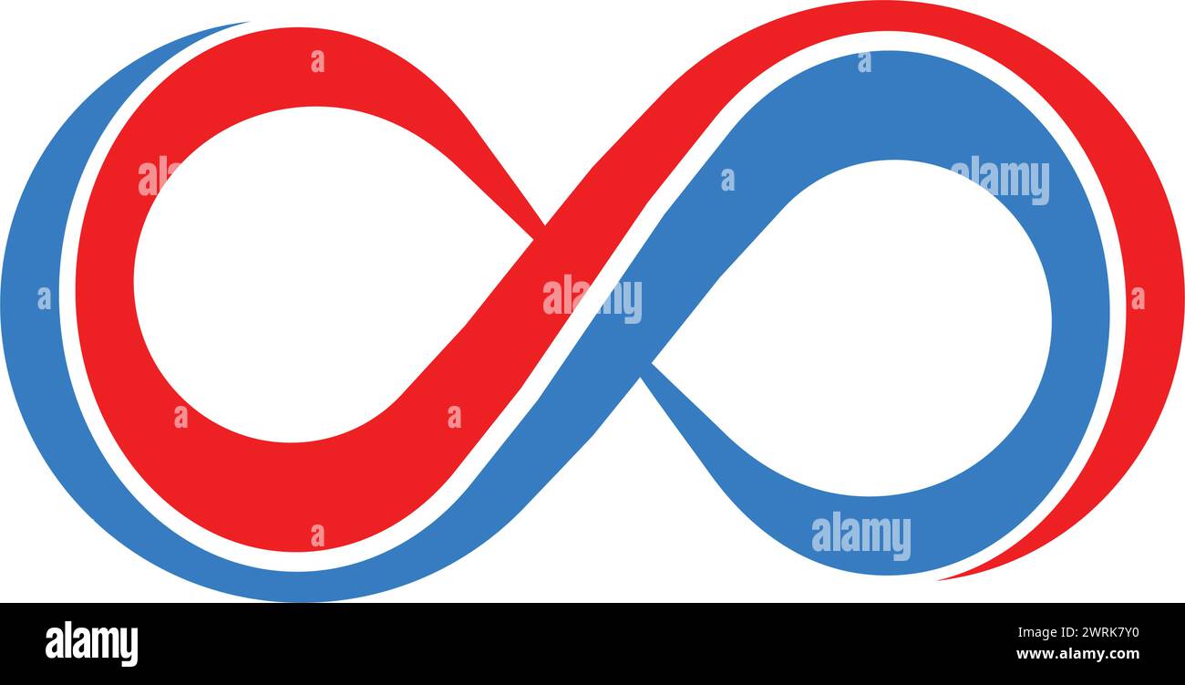 The blue and red infinity symbol is a representation of the endless ...