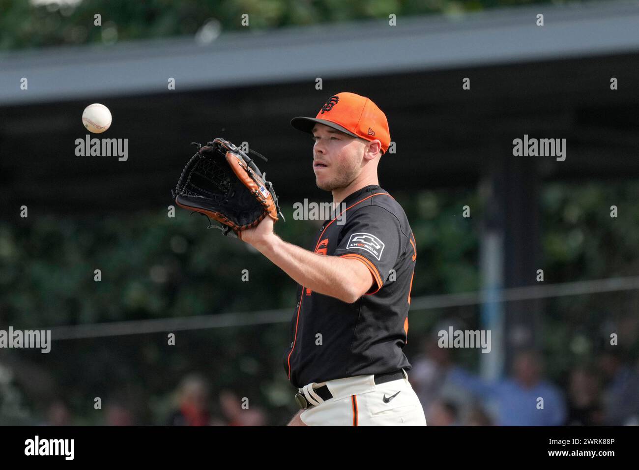 San Francisco Giants pitcher Daulton Jefferies reaches out for the ...