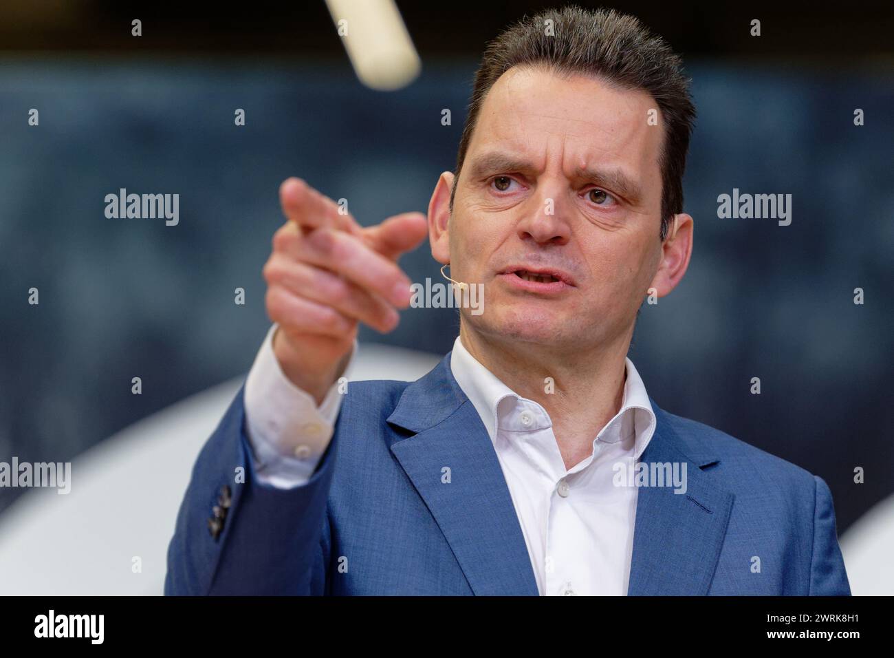 Essen, Germany. 13th Mar, 2024. Eon CEO Leonhard Birnbaum stands on the ...