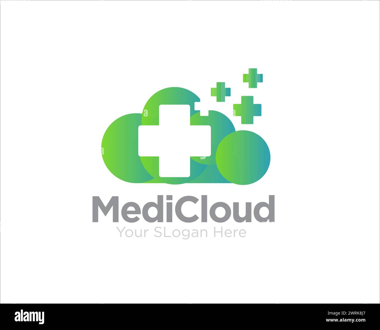 medical cloud service center for health service logo designs Stock ...