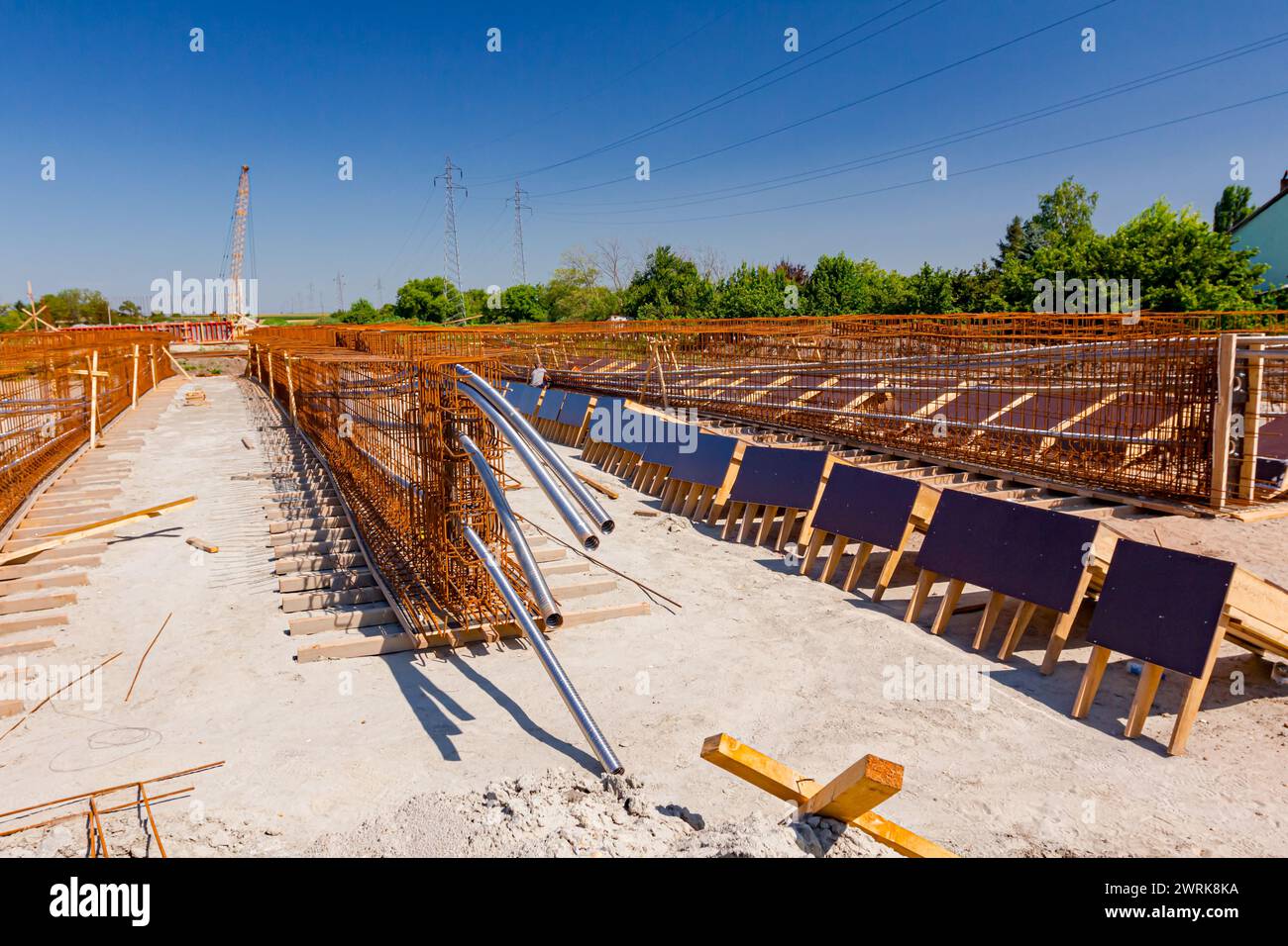 Steel pipes for introducing cables pulled through quadratic ...
