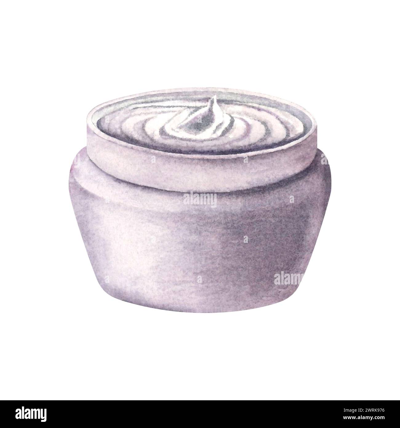Round grey plastic jar of moisturizes body butter in open package ...