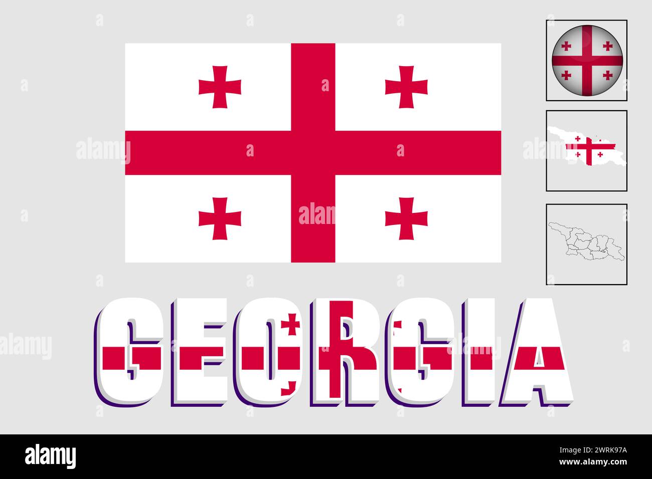 Georgia map and flag in vector illustration Stock Vector Image & Art ...