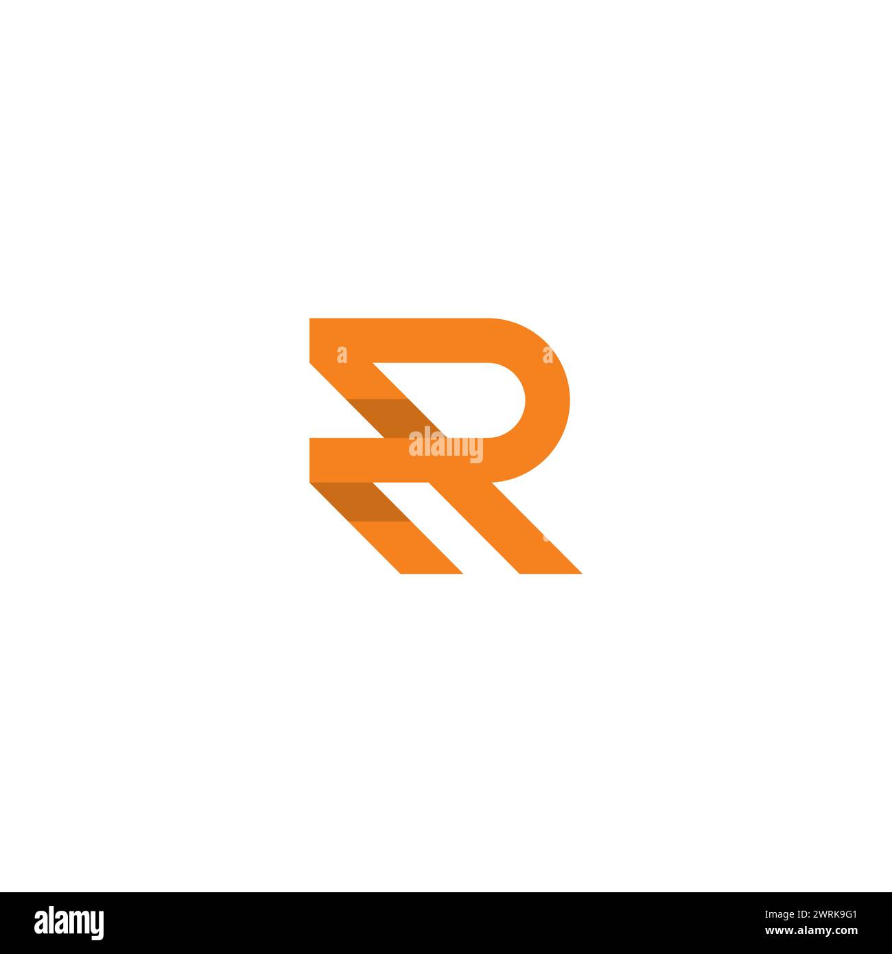 R Logo With Orange Color Combination. Letter R Icon Stock Vector Image ...