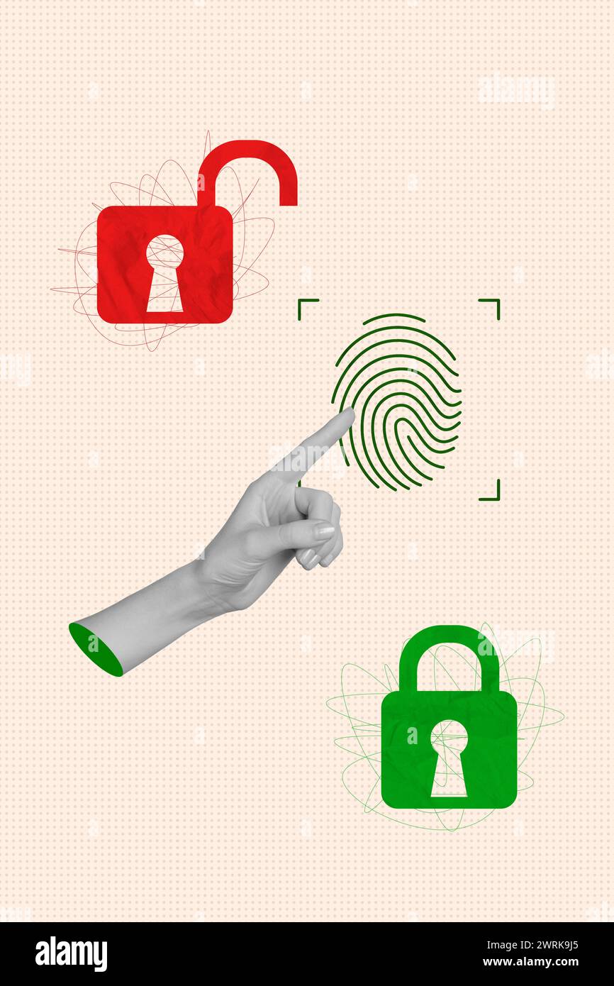 Vertical creative poster fingerprints digital protection verification ... Vertical creative poster fingerprints digital protection verification ...