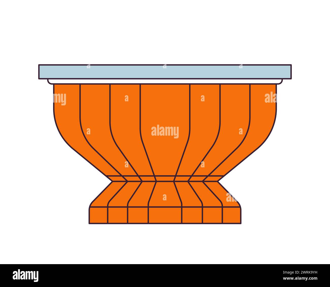 Elegant ceramic planter 2D linear cartoon object Stock Vector Image ...