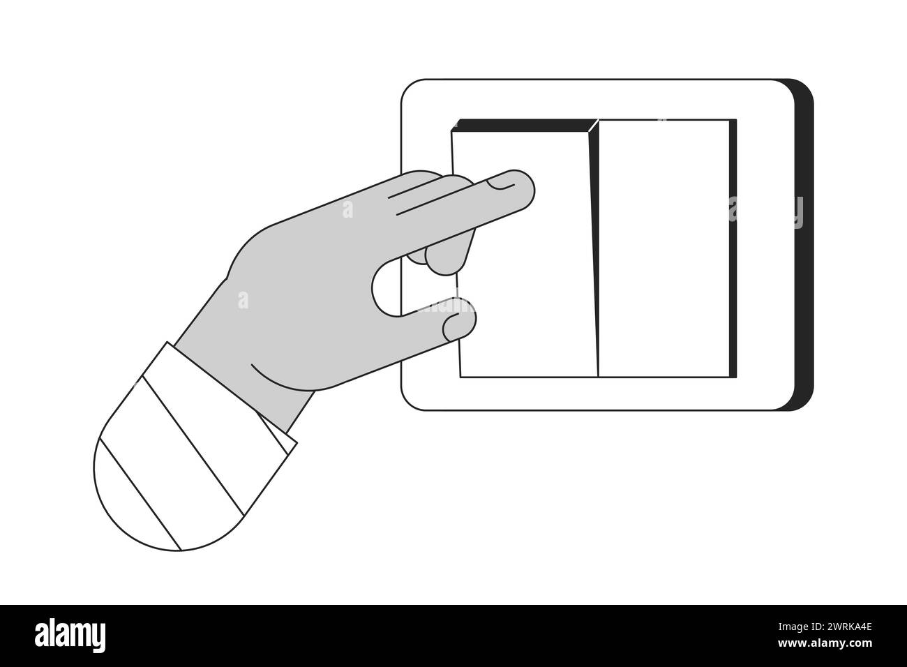 Hand touching switch Stock Vector Images - Alamy
