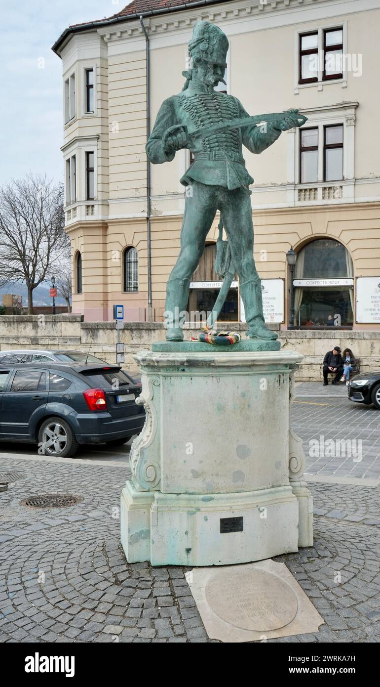 The Statue of the old Hussar at Buda Castle Stock Photo - Alamy