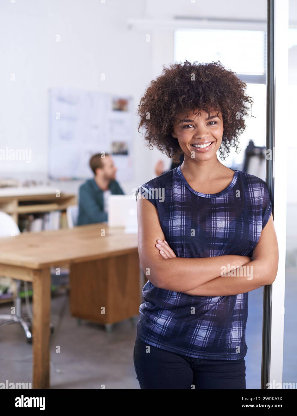 Portrait, graduate and woman in office, workspace and employee for ...