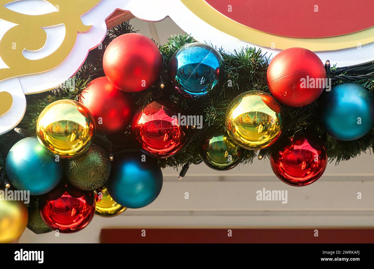 Colorful shiny Christmas decoration shiny bulbs ornaments Stock Photo ...