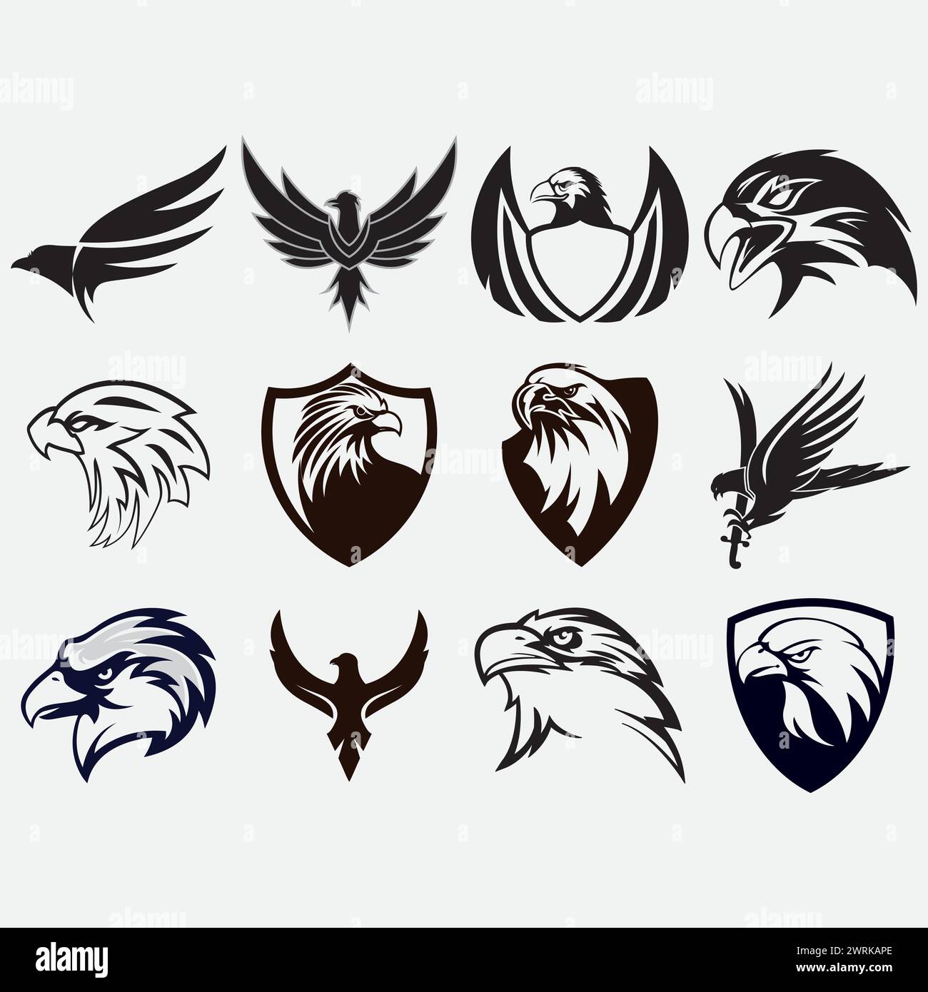 Collection of eagle logo vectors Stock Vector Image & Art - Alamy