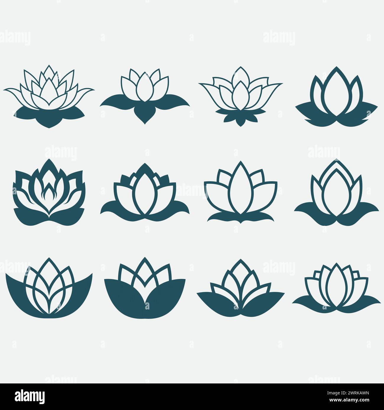Collection of lotus logo vectors Stock Vector Image & Art - Alamy