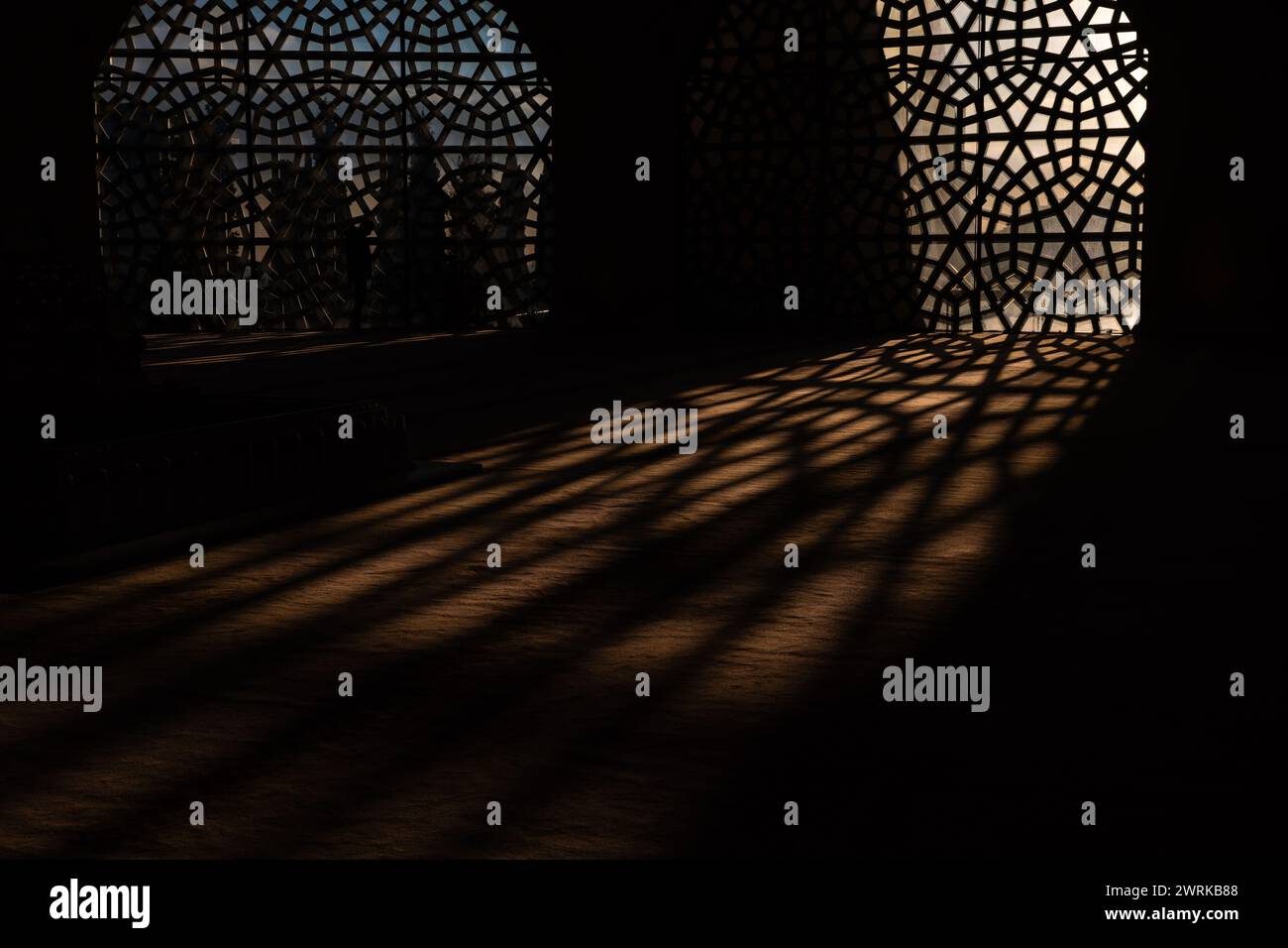 Islamic or ramadan concept background photo. Islamic pattern shadows on ...