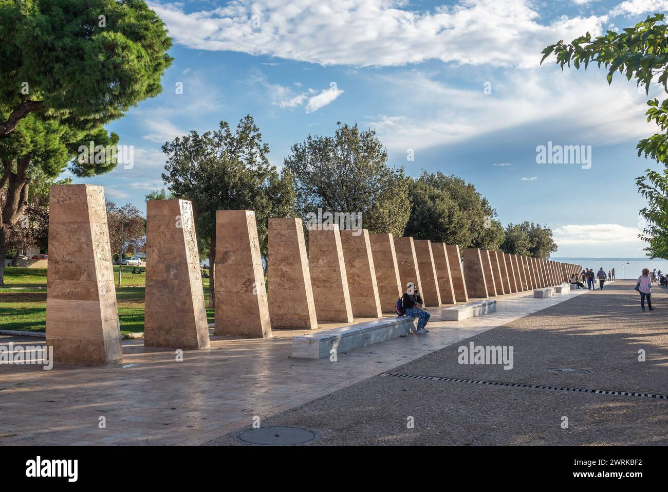 Stone blocks between White Tower Square and 30th of October Park in ...