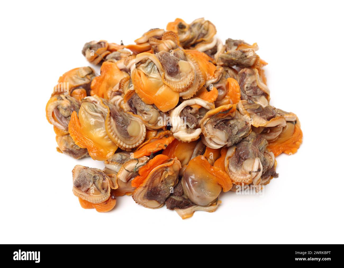 Fresh boiled cockle meat on white background Stock Photo - Alamy